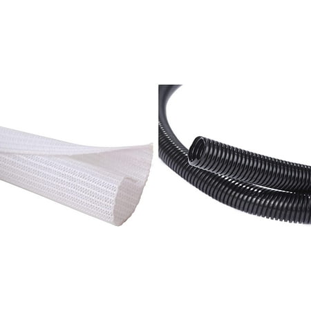 25ft – 1/2 inch Split Wire Loom Tubing Black and 25ft – 1/2 inch Split ...