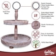 Hallop's Wooden 2-Tier Tray Stand with Metal Handle, Round Tabletop ...