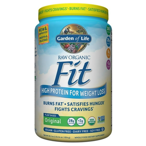 Garden of Life Raw Organic Fit Protein Powder, Original, 28g Protein, 1 ...