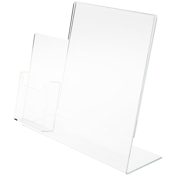Plymor Clear Acrylic Slanted-Back Countertop Sign Holder with Tri-Fold ...