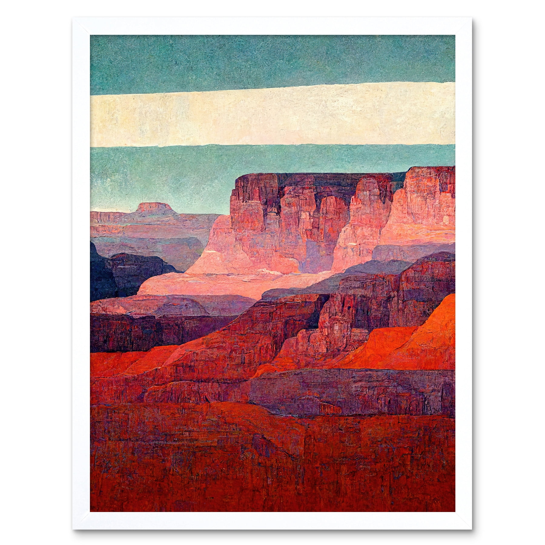 Modern Abstract Grand Canyon Style Arizona Landscape Painting Art Print ...