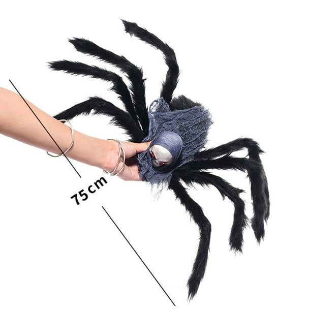 Large Halloween Decorations Outdoor Spider Posable Furry Black Giant