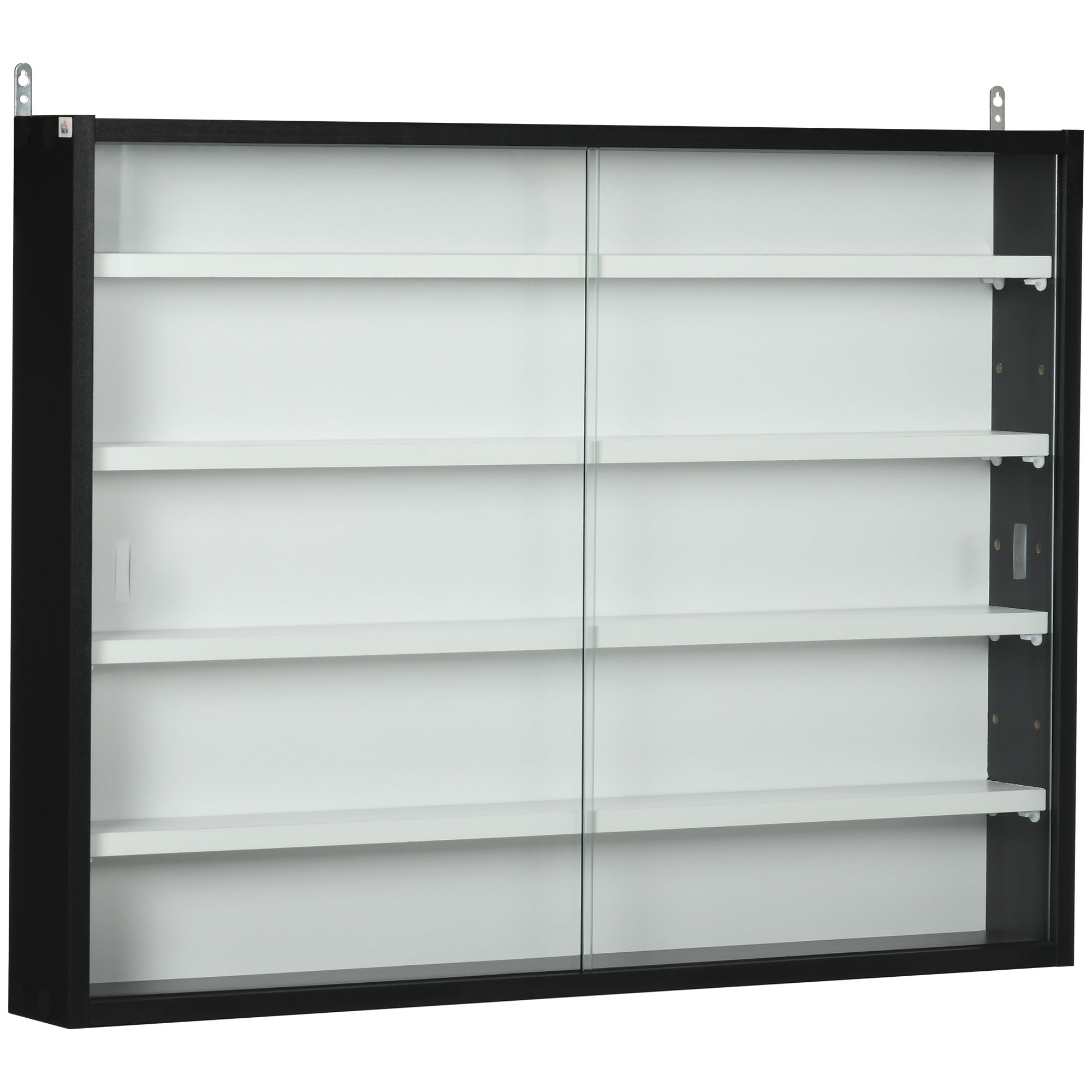 HOMCOM 5-Storey Wall Shelf Display Cabinet, Shot Glass Display Case ...