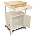 Catskill Craftsmen Wooden Butcher Block Top Kitchen Cart in White ...