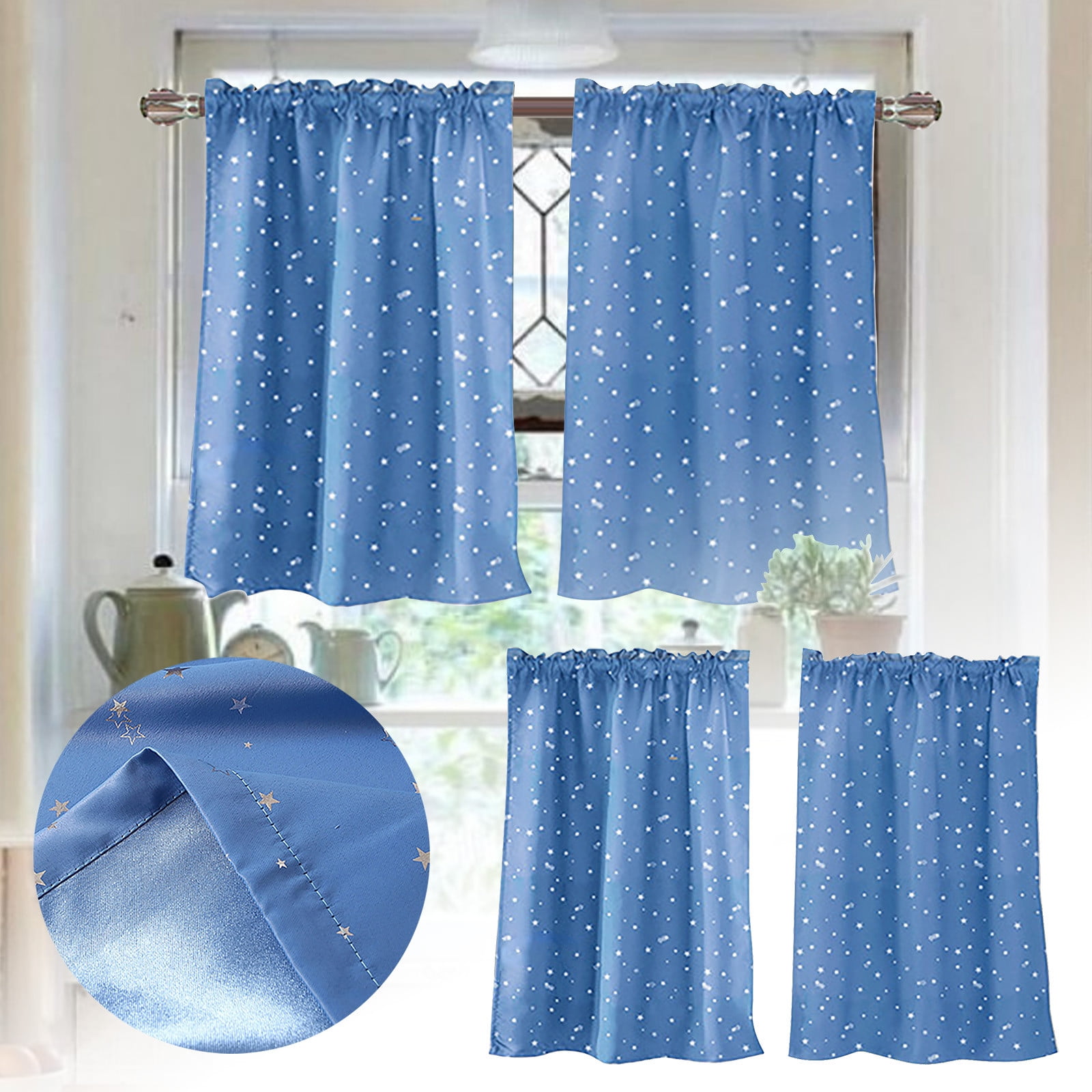 Click here for Nandiynzhi Big Deals Star Curtains Short Curtains... prices