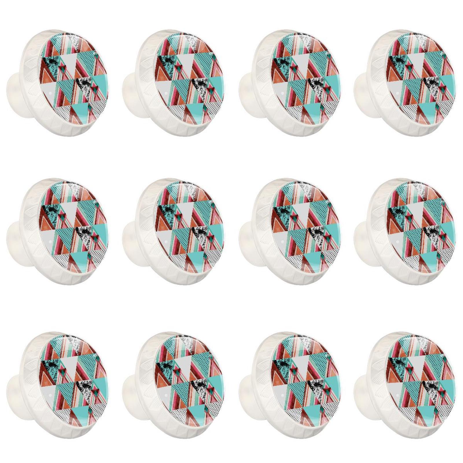 12 Pcs Geometry Graphics Knobs for Kitchen Cabinet Cupboard Dresser Bookcase Drawer Pulls ...
