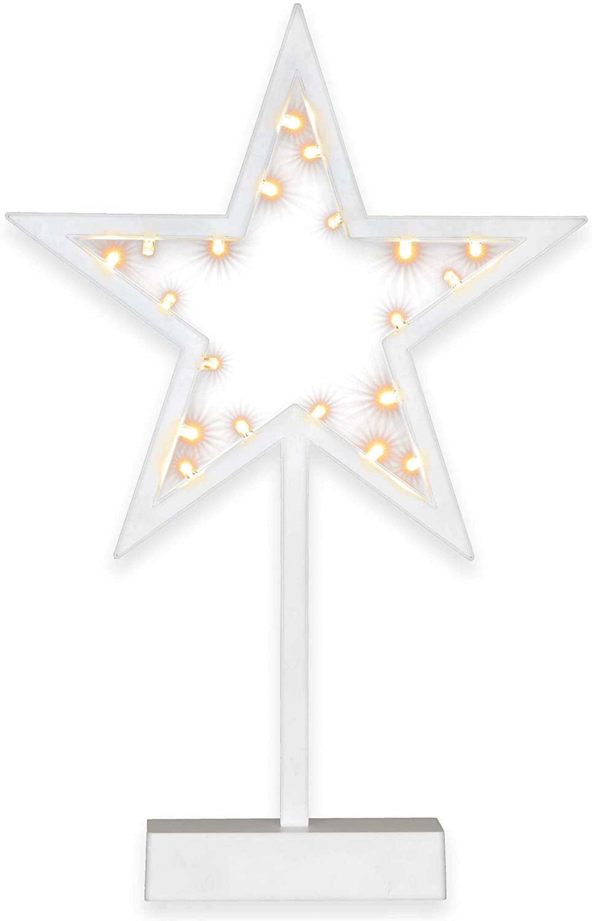 Estrella de luz decorativa de 20 LED, luz de pascua blanca cálida fría ...