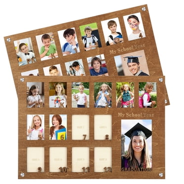 School Years Picture Day Collage Frame in Elegant Black Natural Wood ...