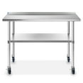Gridmann NSF 48x24'' Stainless Steel Rolling Kitchen Prep Table with ...