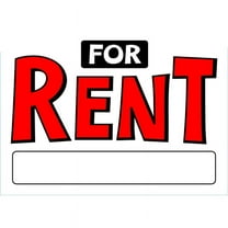 Hillman Group 843470 10 x 14 in. Red & Black Styrene 2D for Rent Sign ...