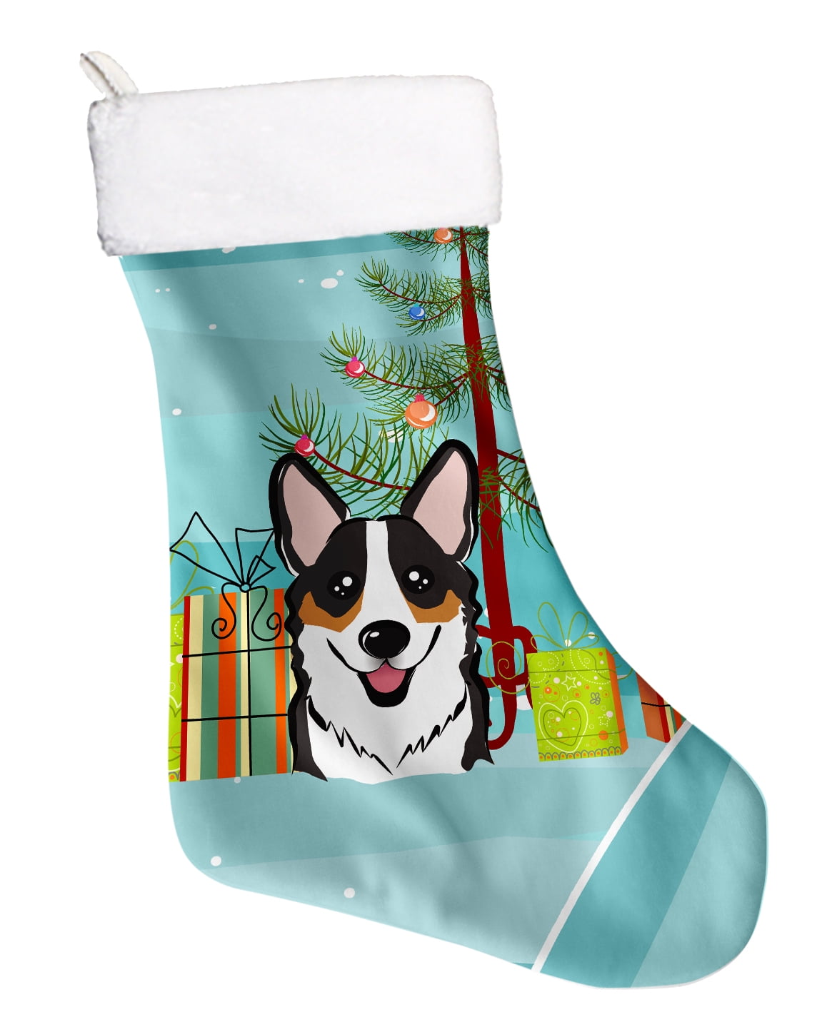 Christmas Tree and Tricolor Corgi Christmas Stocking - Walmart.com