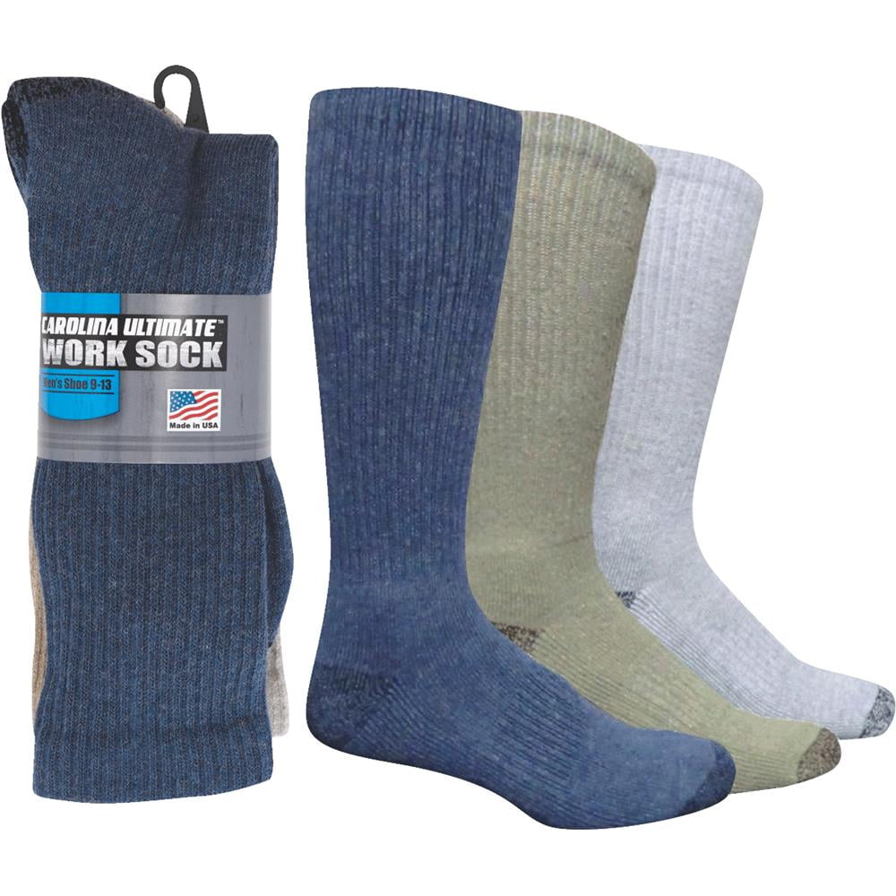Carolina Hosiery Mills 3 Pk Cotton Boot Sock 3/951-L-ASSORTED - Walmart.com