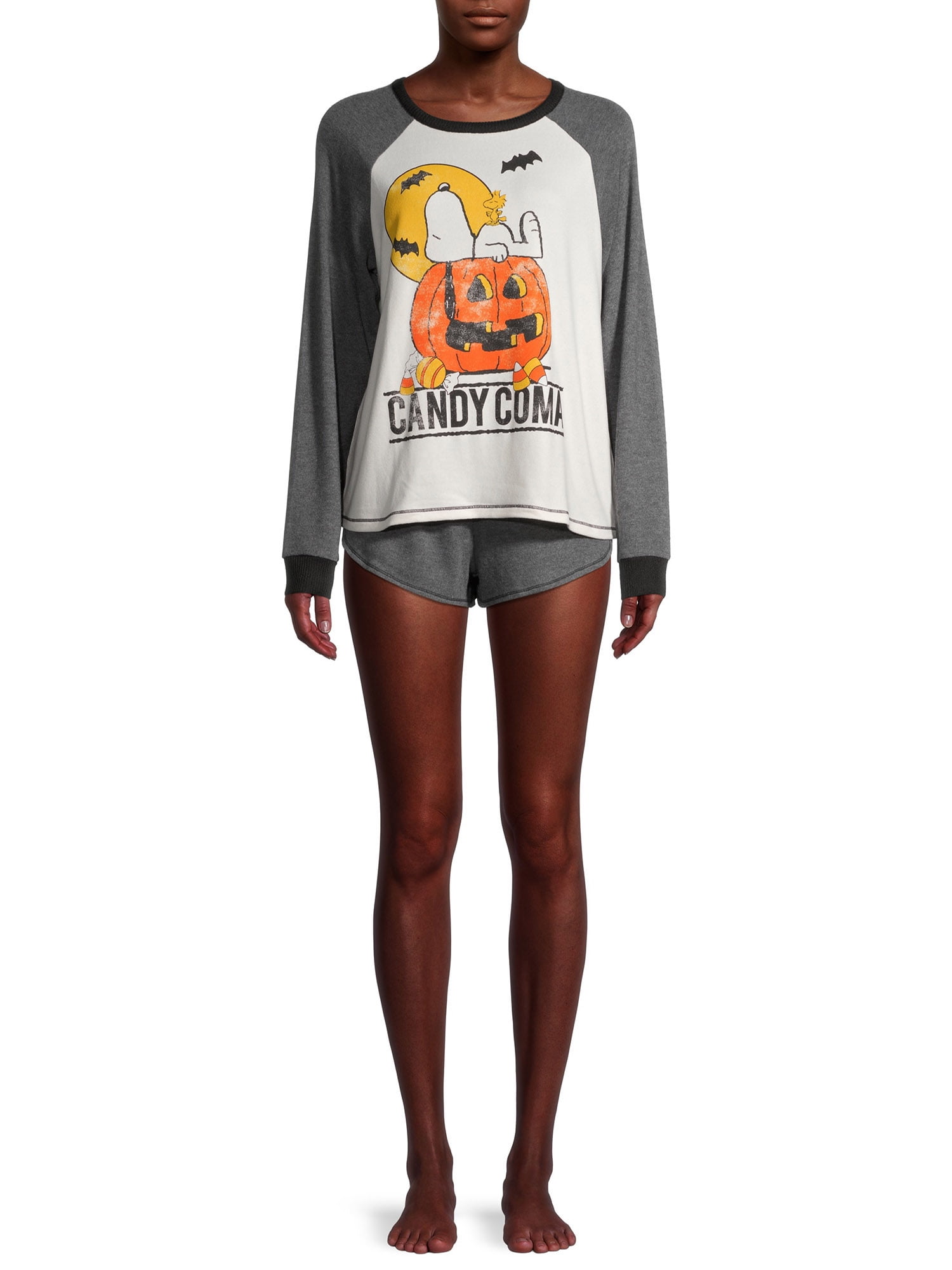 Snoopy Women's and Women's Plus Shorty Pajamas, 2-Piece Set - Walmart.com