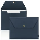 Fashion File Organizer Tote with Texture Dark Blue Faux Leather ...