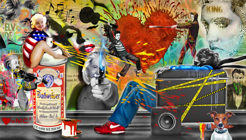 Hard Rock Music Painting by Marc Rudinsky - Acrylic - Size: 48"L x 72"W ...