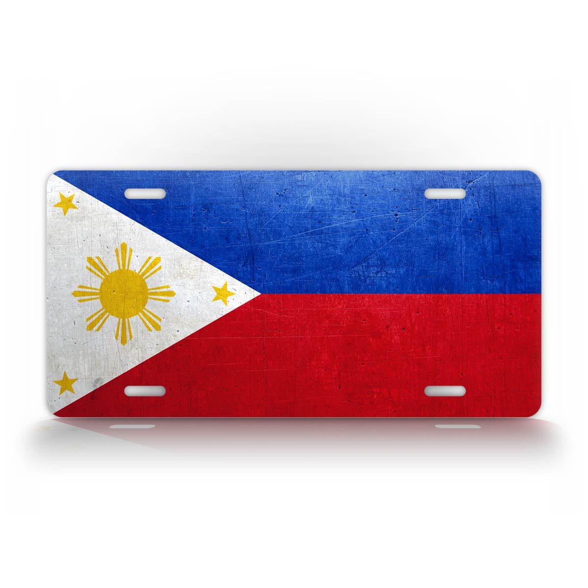 Weathered Metal Filipino Flag License Plate Flag Of The Philippines ...