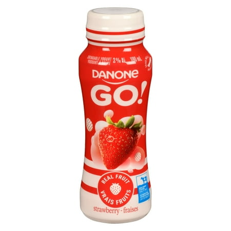 Danone Go! Drinkable Yogurt, Strawberry, Made with Real Fruit, 2% M.F ...