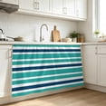 Teal Navy Cabinet Curtain, Blue White Stripe Sink Skirt for Bathroom ...