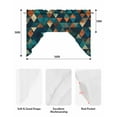 Abstract Check Texture Swag Valance and Tier Curtains Set Orange Green ...