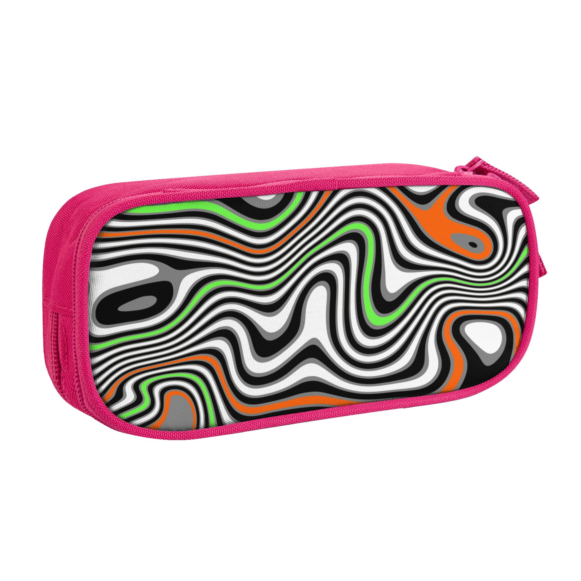 TEQUAN Large Capacity Pencil Case, Abstract Chaos Curved Lines Pattern ...
