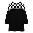 Sixites Retro Mod Checkerboard Pattern Long Sleeved Dress dresses for ...