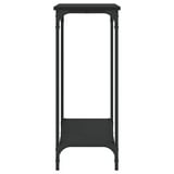 vidaXL Console Table Accent Sofa Side Table with Shelf Black Engineered ...
