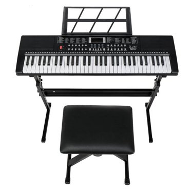 Glarry Electric 61 Keys Keyboard with Stand, Bench, Built-In Speakers ...