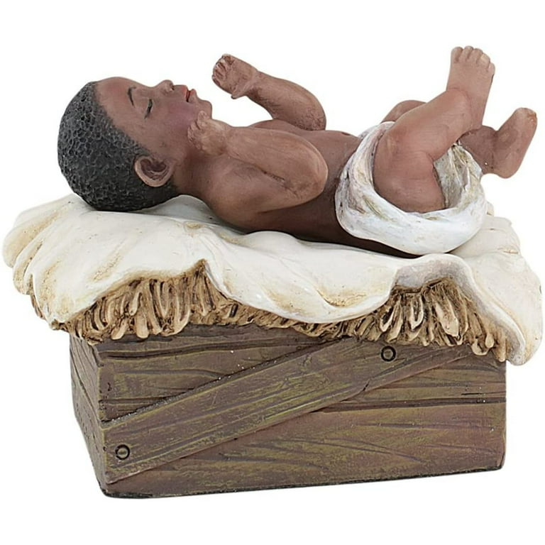 African American Baby Jesus In A Manger