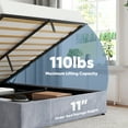 Gianna Queen Size Lift Up Storage Bed with Hydraulic Support, Wingback ...