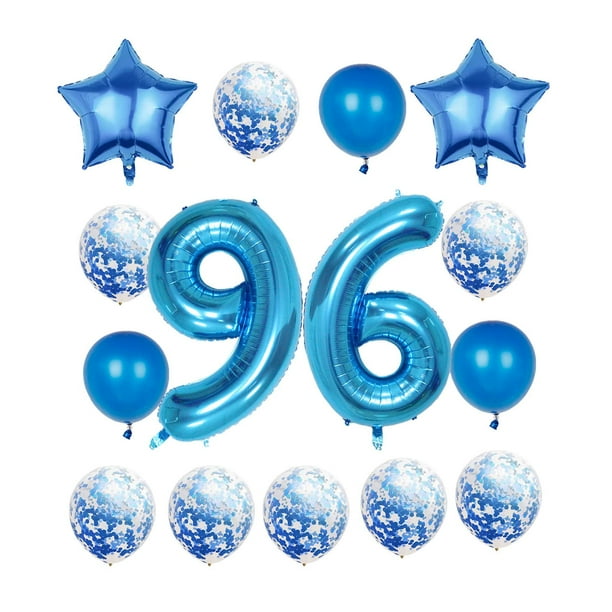 96th Birthday Decorations Party Supplies,Blue Number 96 Balloon,40 Inch ...