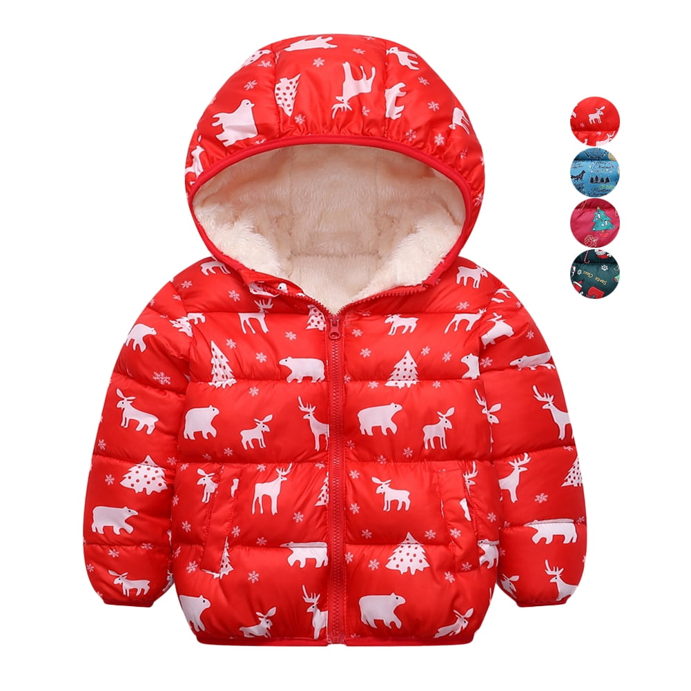 URMAGIC URMAGIC 2-6T Kid Boy Girl Christmas Thicken Winter Coat Hooded Puffer Jacket - Walmart.com