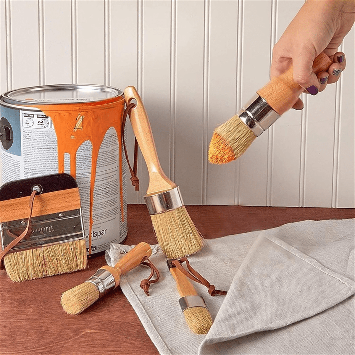 Round wax brush for furniture store