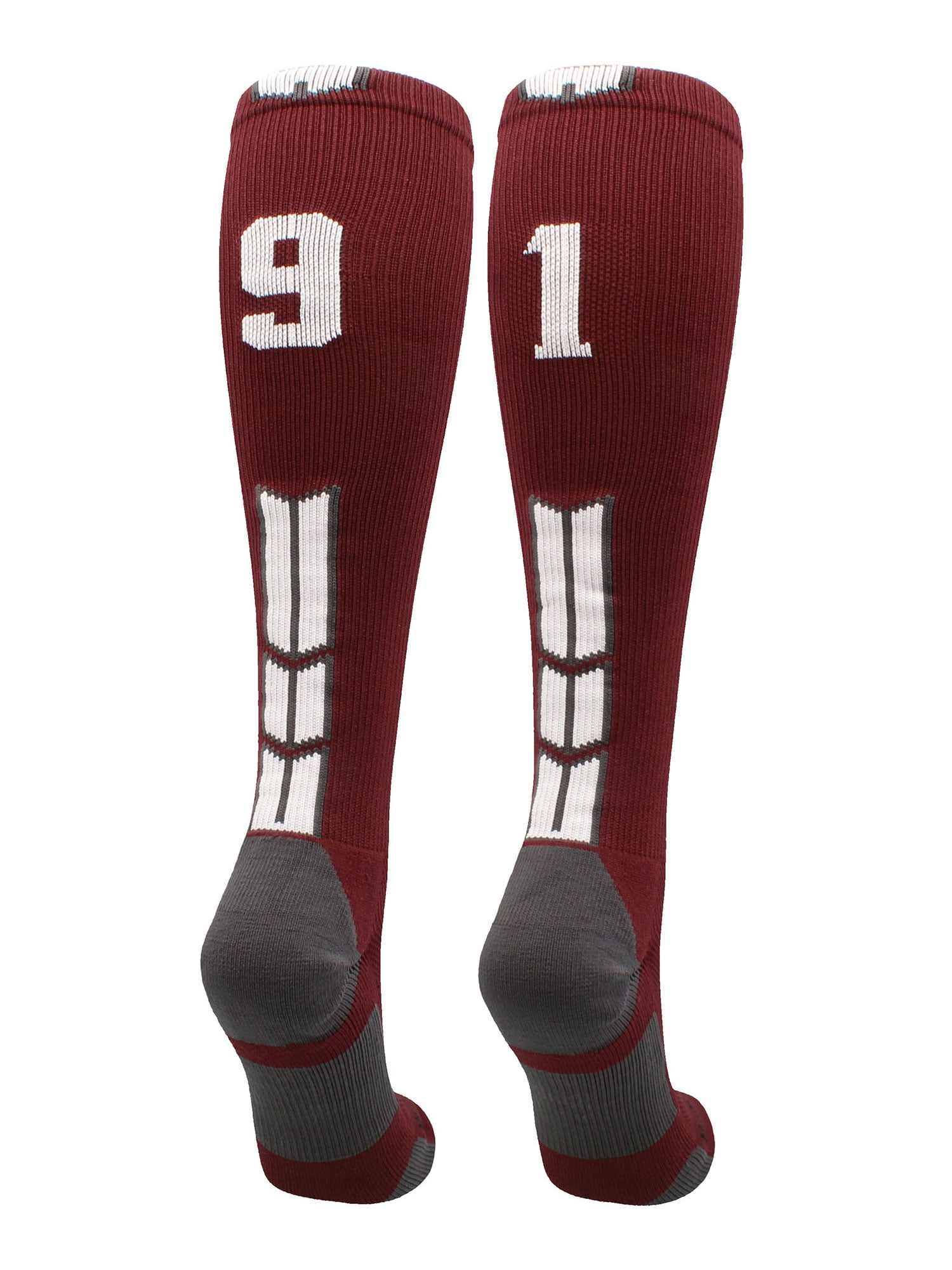 Player Id Number Socks Over the Calf Maroon White (#91, Small ...