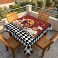 Cute Chef Black White Lattice Table Cloth 54x54in, Waterproof Square ...