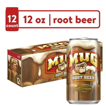 Mug Zero Sugar Caffeine Free Root Beer Soda Pop, 12 fl oz, 12 Pack Cans ...