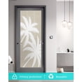 Beige Palm Tree Window Privacy Film, Summer Tropical Beach Country Tree ...