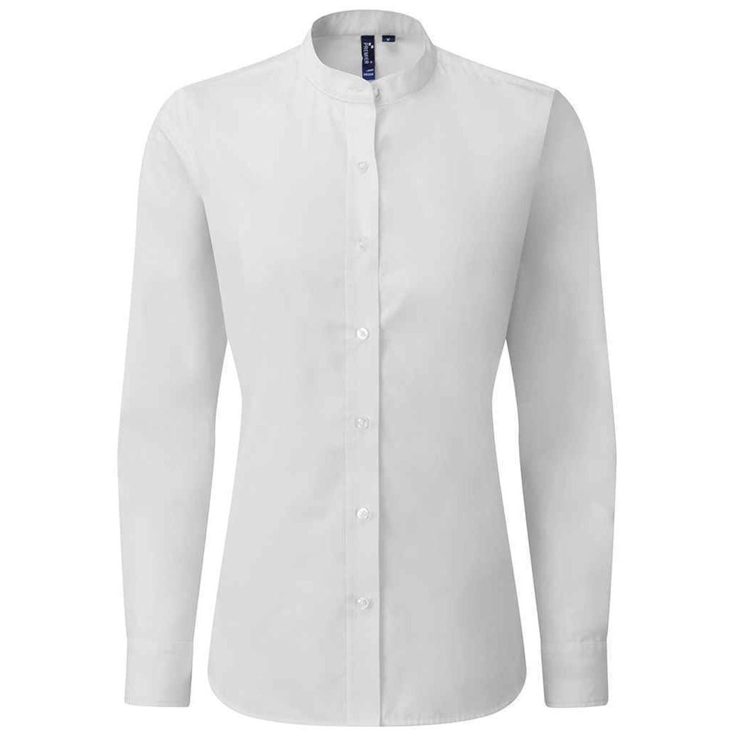Click here for Premier Womens Banded Grandad Collar Formal Shirt... prices