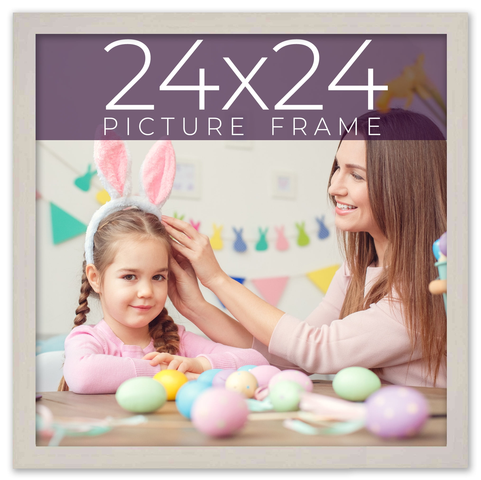 24x24 Frame White Real Wood Picture Frame Width 0.75 inches | Interior ...