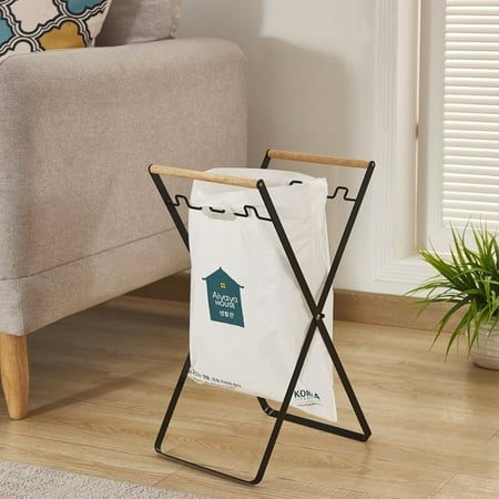 Nordic Folding Iron Garbage Rack Kitchen Living Room Trash Bag Rack ...