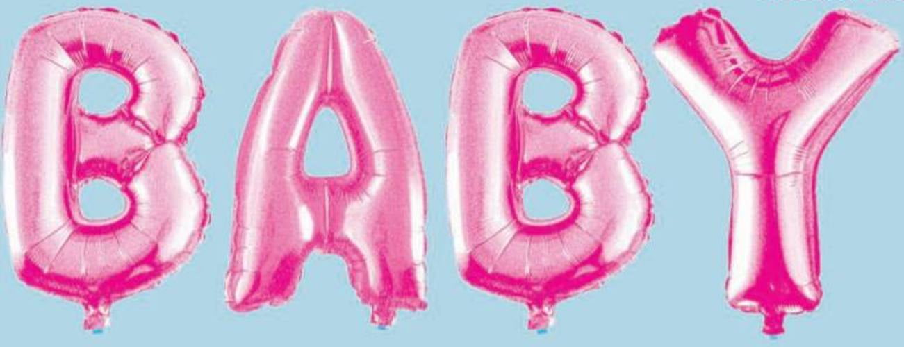 32" Pink Baby Foil Balloons 1 Set/Pack Baby Shower Party Supplies ...