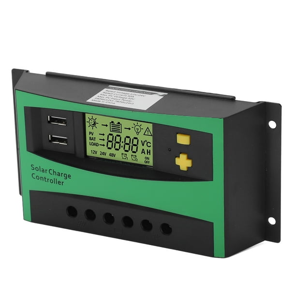 Régulateur De Panneau Solaire, Paramètres Réglables Du Contrôleur De Charge Solaire 12V 24V ...