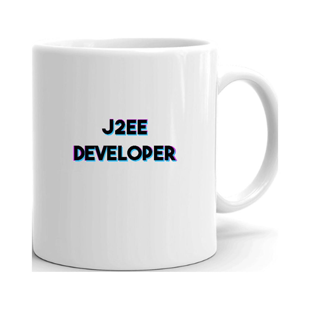Tri Color J2ee Developer Ceramic Dishwasher And Microwave Safe Mug By Undefined Gifts - Walmart.com