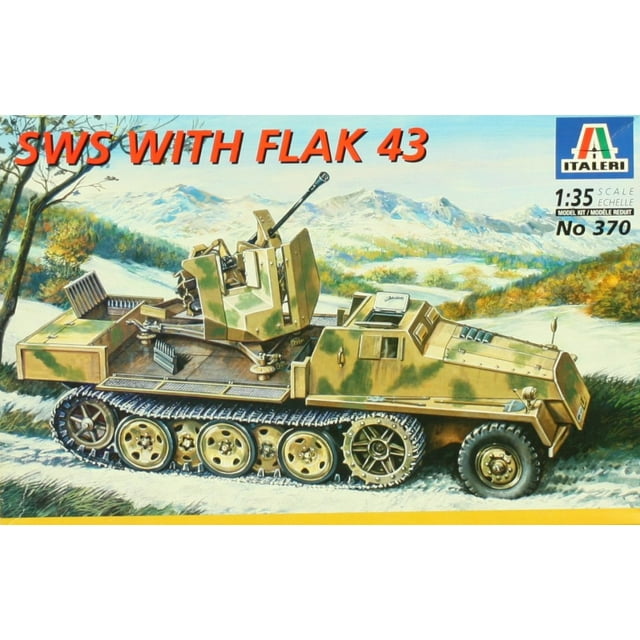 Italeri 1:35 WWII German SWS Half-Track with Flak 43 Plastic Model Kit ...
