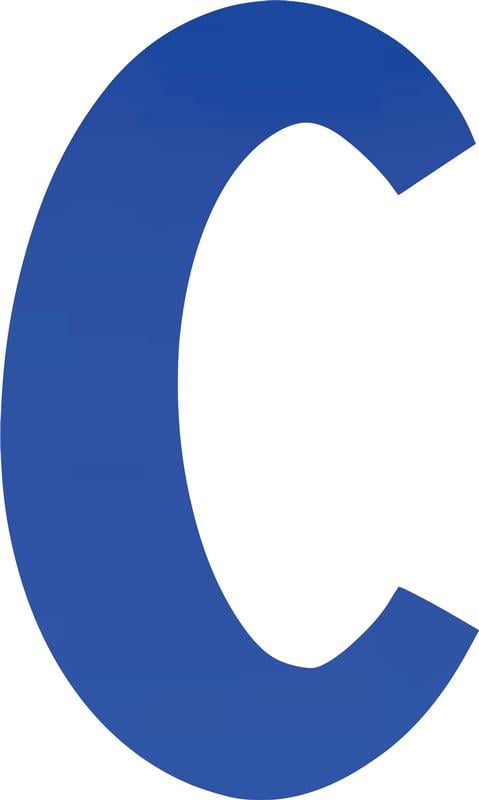 Acrylic Letter C Blank Craft, 8'' Tall Transparent Dark Blue Custom ...