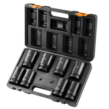 BENTISM 1/2" Drive 26PCS Impact Socket Set, 6-Point Sockets Metric 10 ...