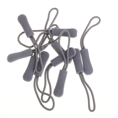 10 GREY ZIP PULLS ZIPPER PULLERS REPLACEMENT BROKEN PULLER BACKPACK ...