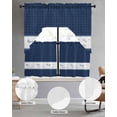 Blue Plaid Kitchen Curtains Sets 36 Inch Length with Valance, Country ...