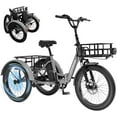 Mooncool Foldable 20'' 750W 3 Wheel Heavy Duty Electric Trike for Adults with Fat Tires ...