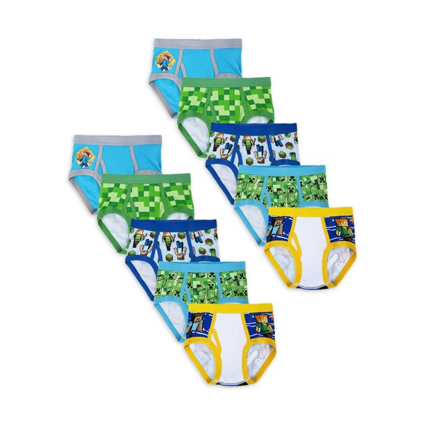 Minecraft - Minecraft, Boys Underwear, 10 Pack Briefs Sizes 4 - 8 ...