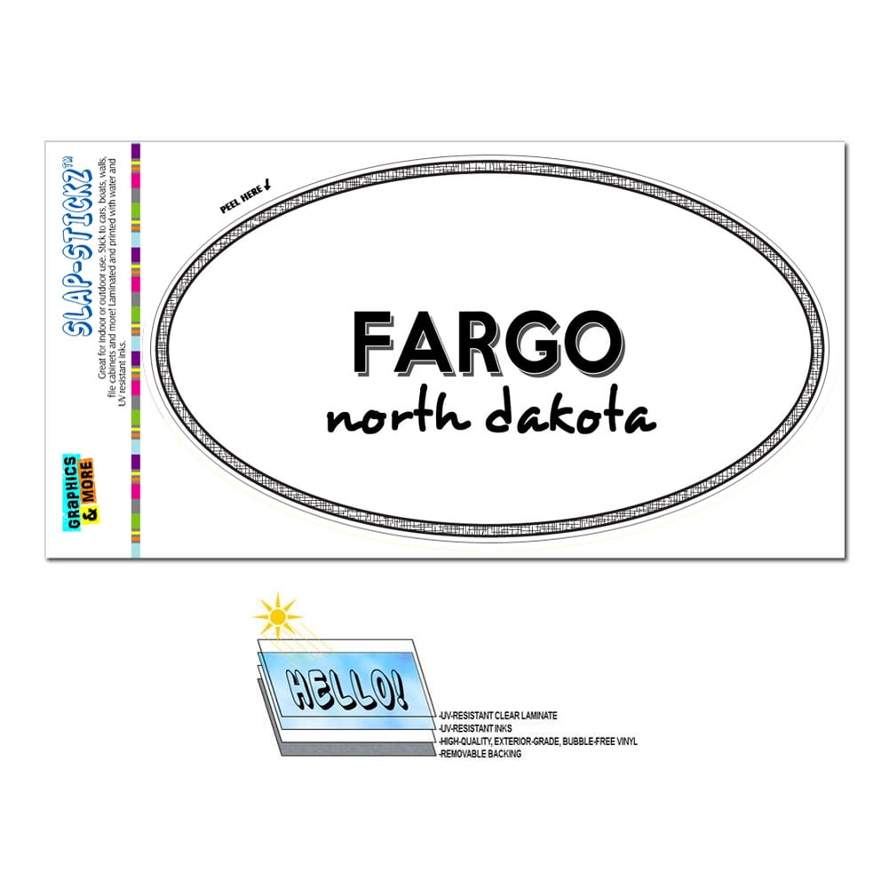 Fargo, ND - North Dakota - Black and White - City State - Oval ...